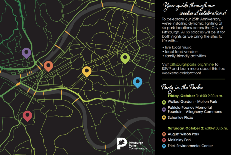 PPC 25th Anniversary Weekend Map | Pittsburgh Parks Conservancy
